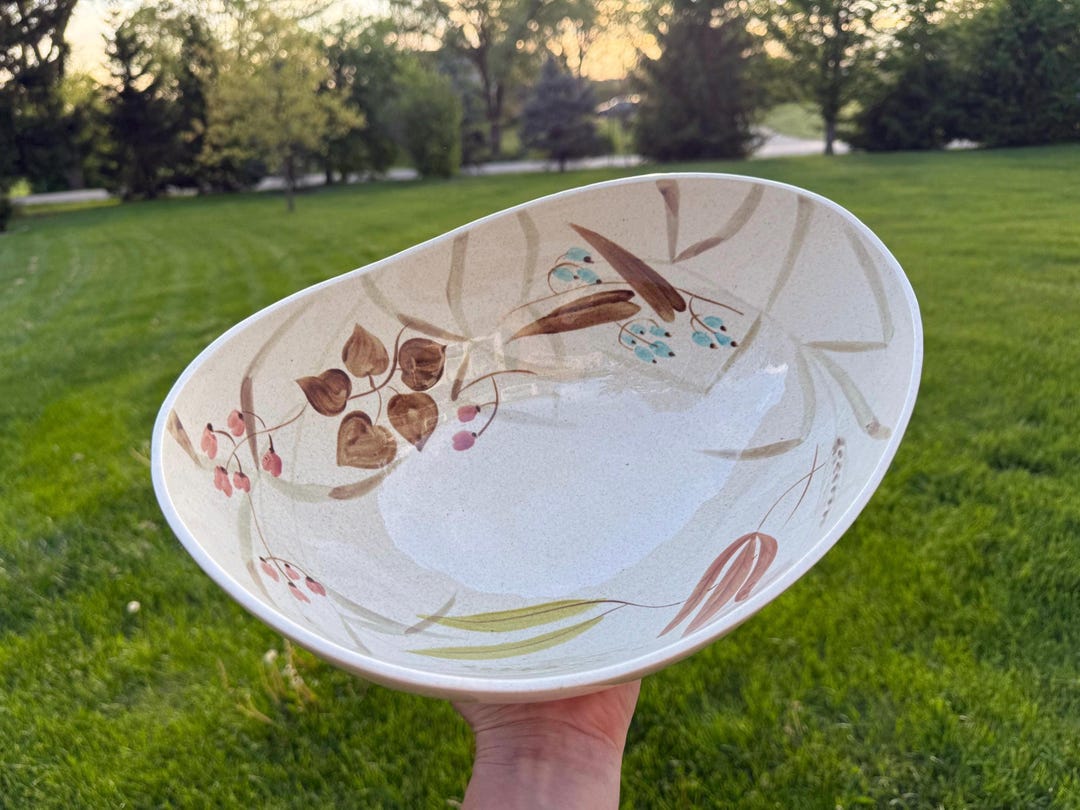Vintage 1950s Red Wing Pottery Random Harvest Salad Serving Bowl Made ...