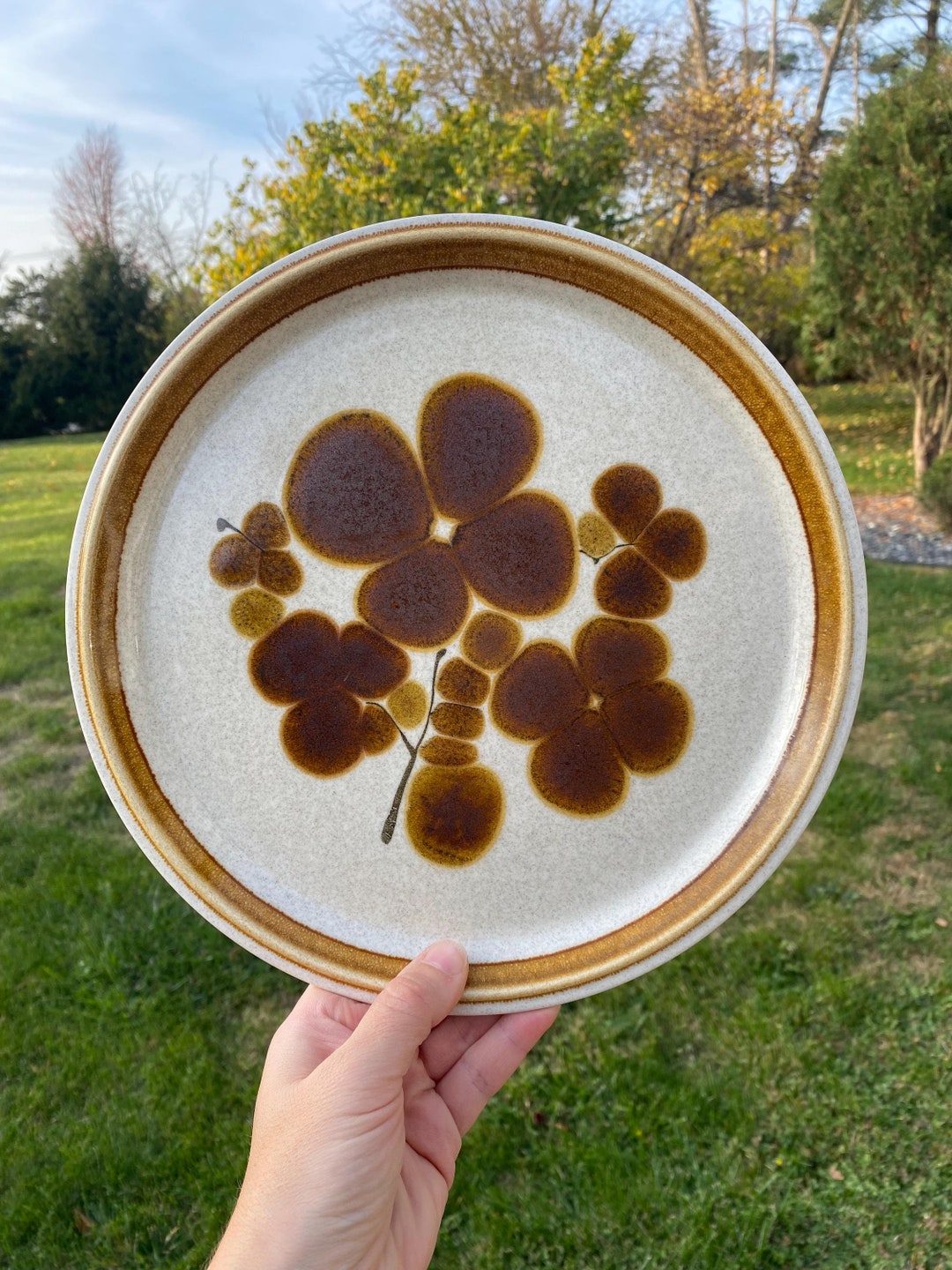 Vintage 1970s Mikasa Stone Manor Java Flowered Plates Set of 8 Made in ...