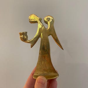 Vintage Solid Brass Tiny Angel Candlestick Holder 4.75 Inches - Etsy