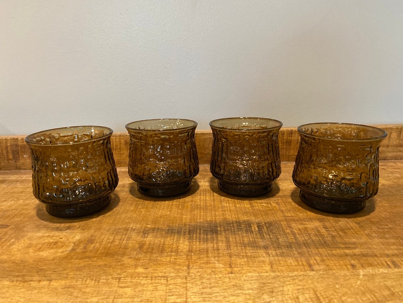 Set of 4 Vintage MCM Libbey Artica Rocks Glasses Designed by Freda ...