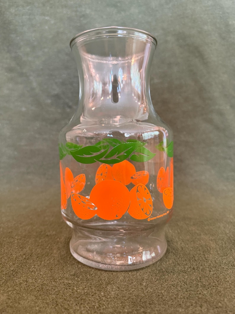 Vintage 1987 Anchor Hocking Orange Juice Carafe - Etsy