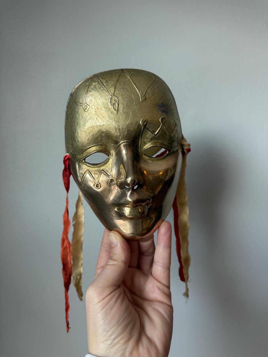 Vintage Solid Brass Mardi Gras Carnival Mask Wall Art Made in India - Etsy