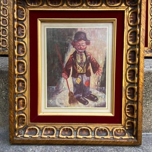 Vintage 1960s Custom Framed Clown Art Prints by Michele - Etsy