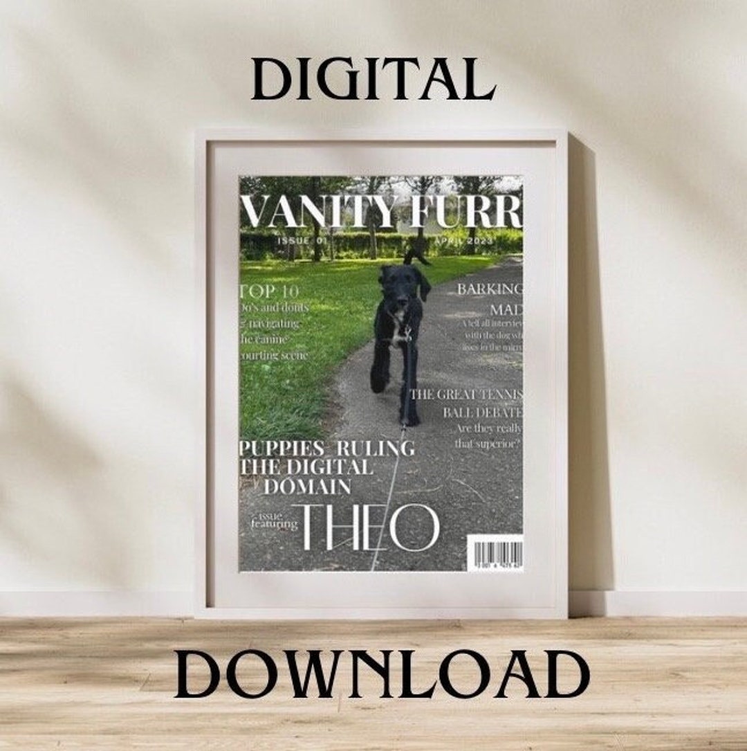 DIGITAL Furry Friends Vanity FURR Magazine Cover personalized Copy - Etsy