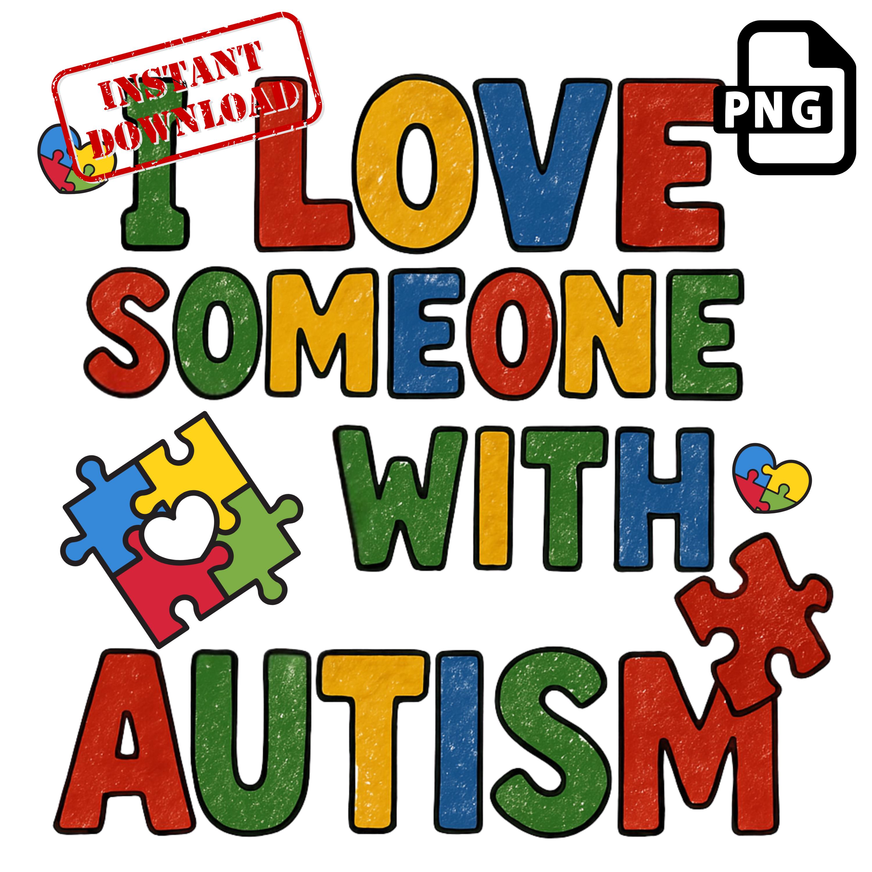 I Love Someone With Autism PNG Clipart | Autism Awareness Puzzle Piece ...