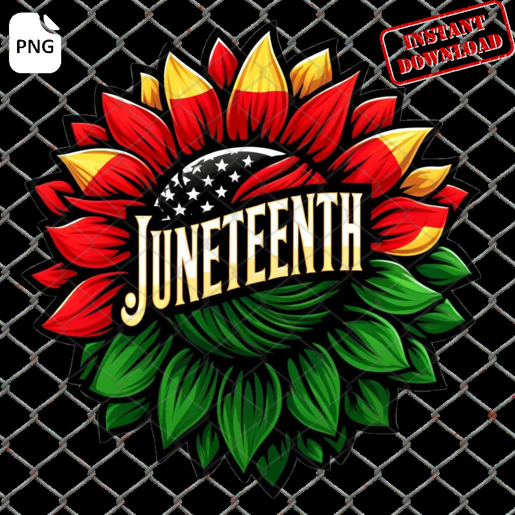 Juneteenth Sunflower T-shirt Design: Black History PNG (digital ...