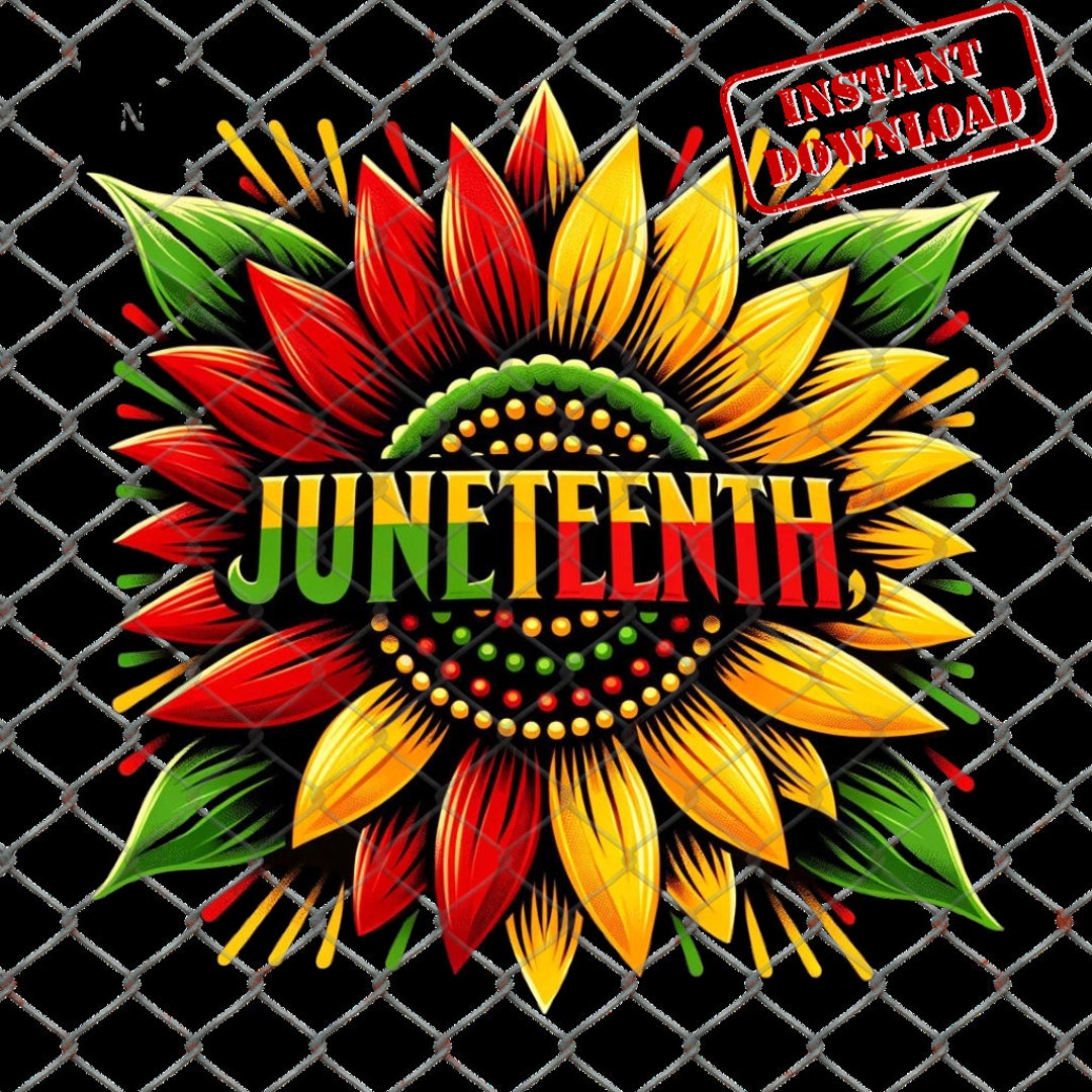 Vibrant Juneteenth Sunflower T-shirt Design (PNG) - Etsy