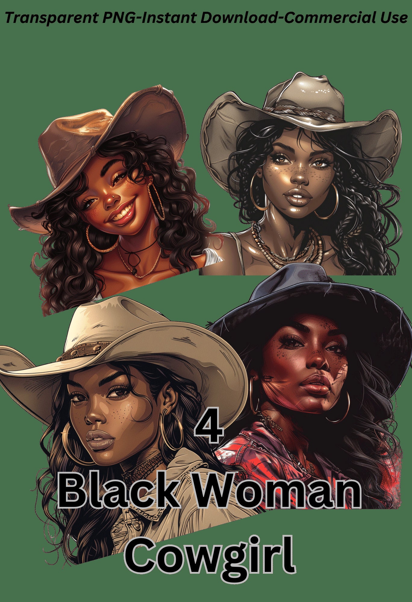 Black Cowgirl PNG Clipart: Wild West Elegance (digital Download) - Etsy