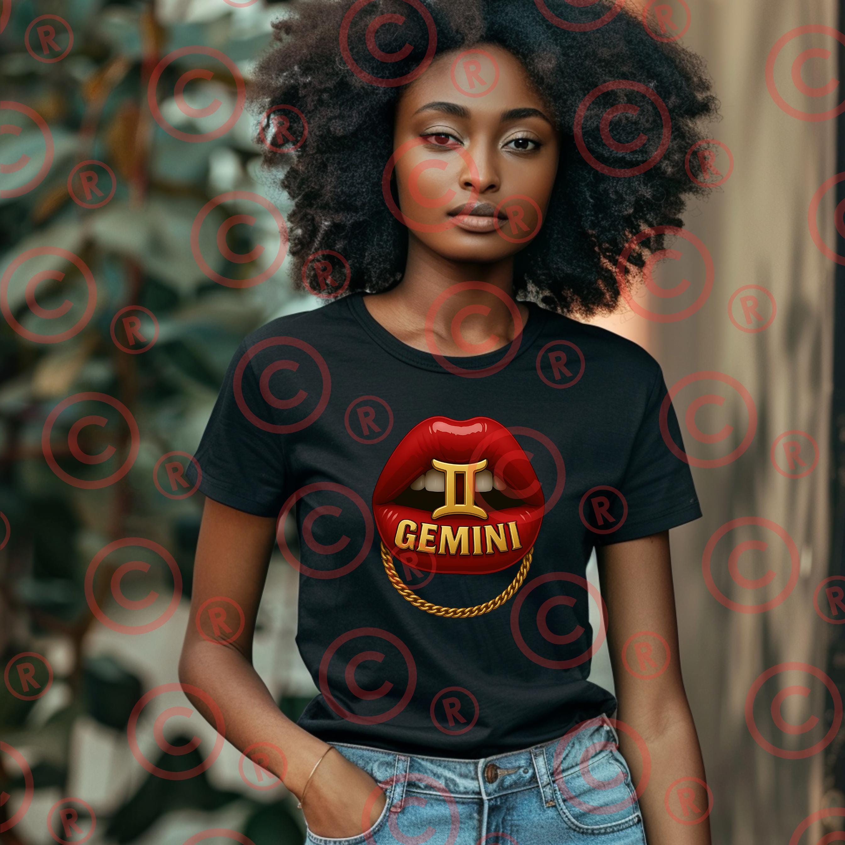 Gemini Zodiac PNG | Glossy Red Lips Gold Chain Gemini Clipart | Gemini ...