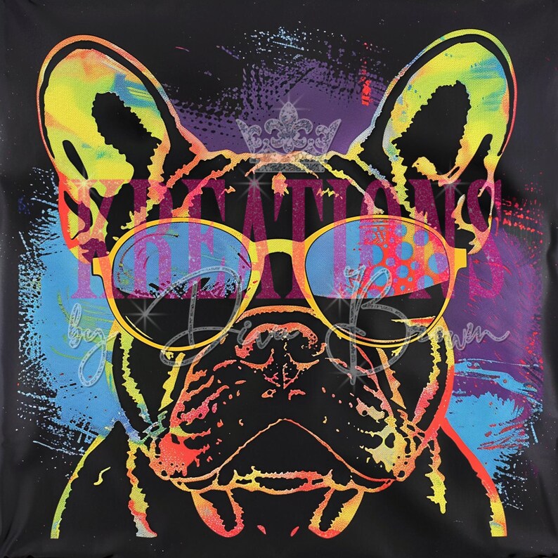 French Bulldog PNG Clipart Bundle: Retro Frenchie Art (digital Download ...