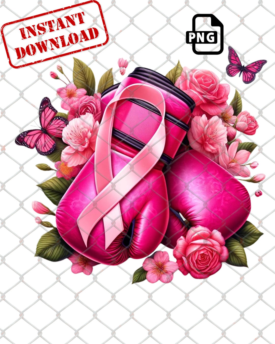 Pink Ribbon With Boxing Gloves, Breast Cancer Png, Cancer Awareness Png ...