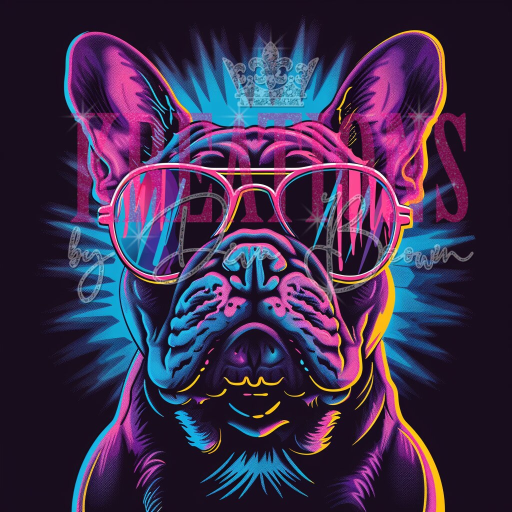 French Bulldog PNG Clipart Bundle: Retro Frenchie Art (digital Download ...