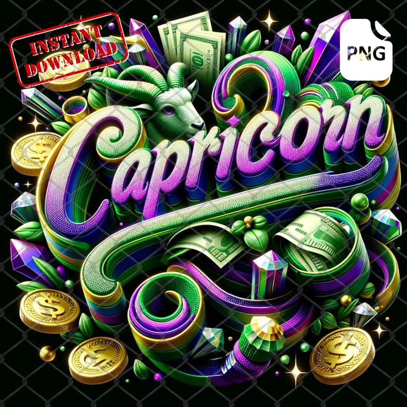 Capricorn Zodiac PNG: Customizable Astrology Graphic (digital Download ...