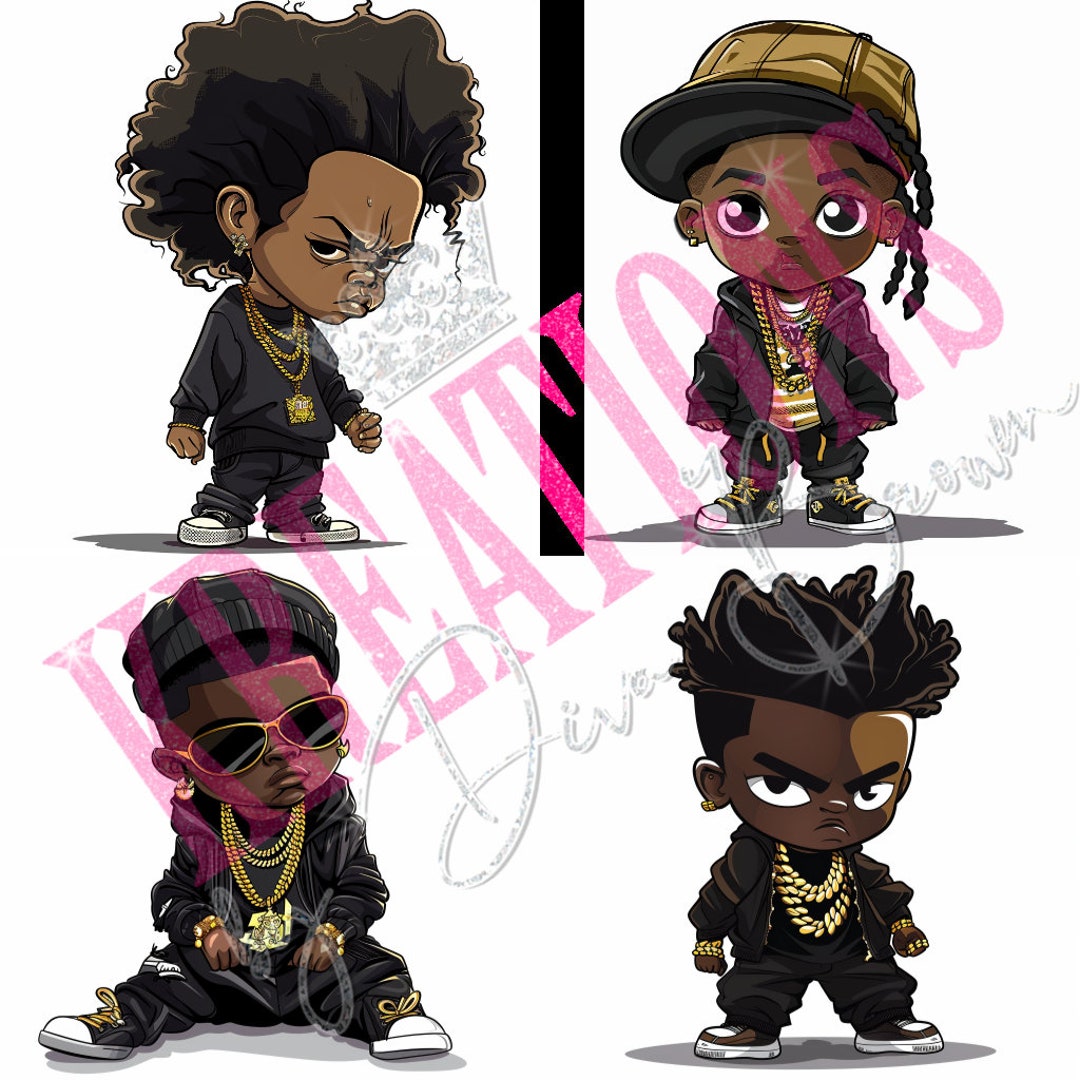 Hip Hop Inspired Cartoon Clipart Set- 4 Png - Etsy