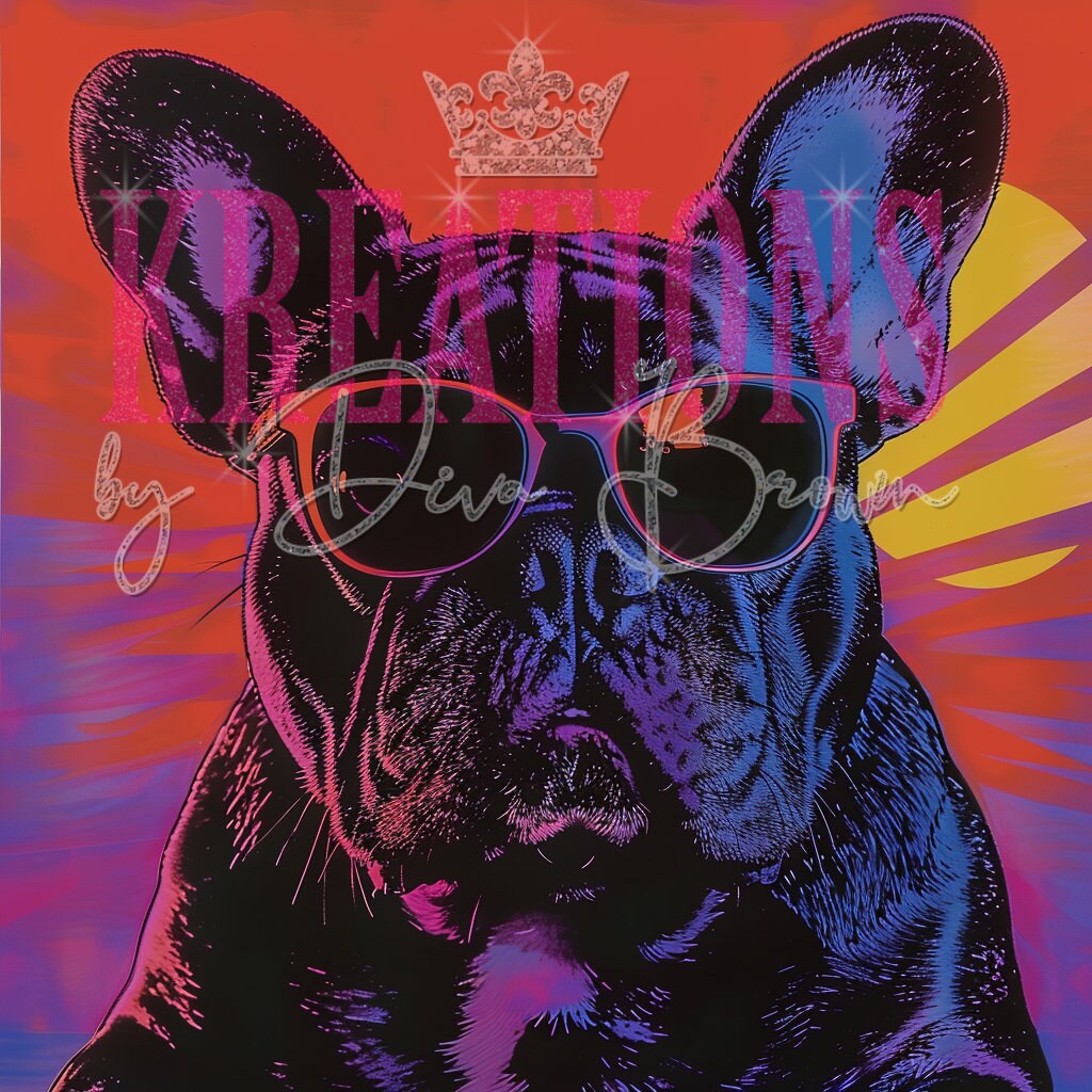 French Bulldog PNG Clipart Bundle: Retro Frenchie Art (digital Download ...