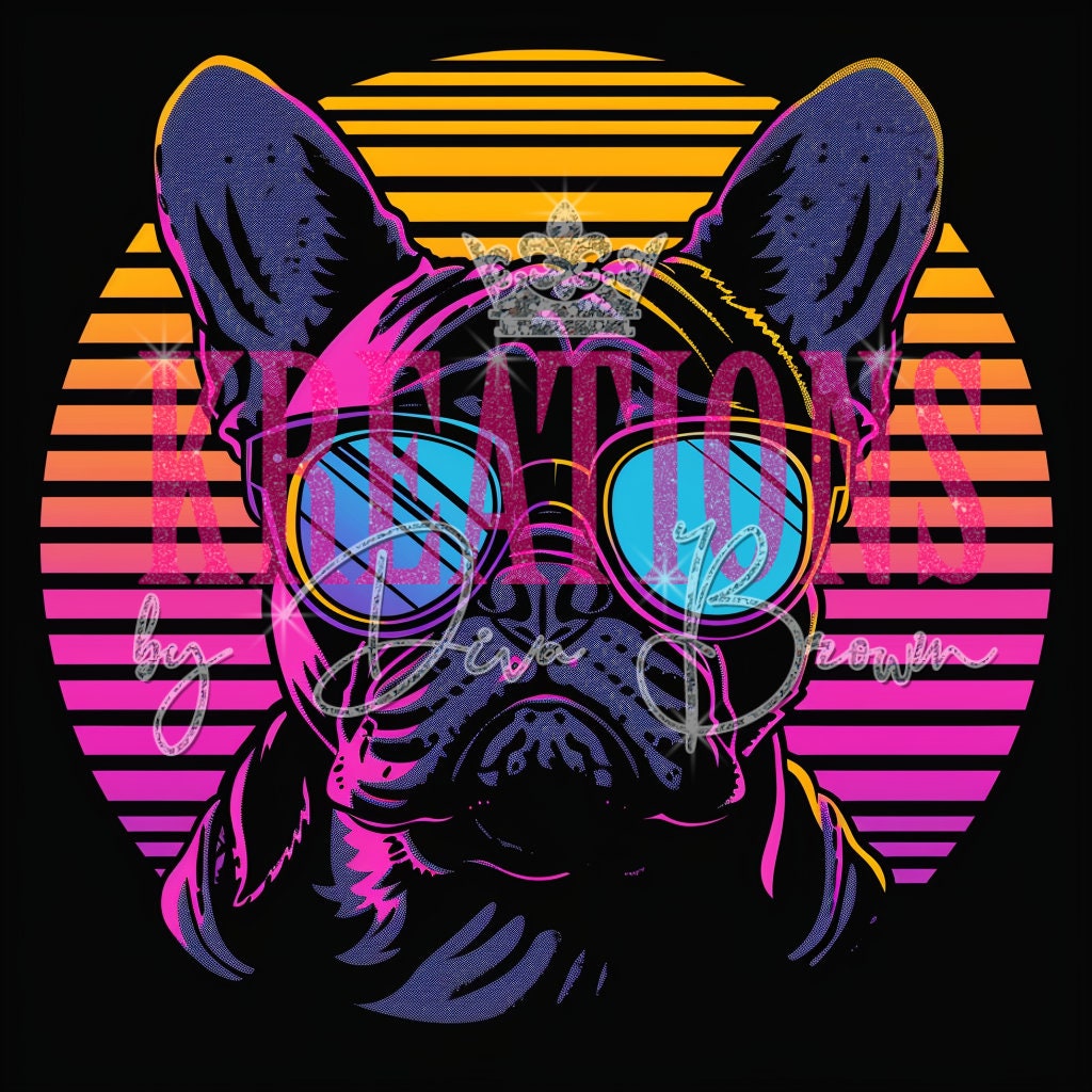 French Bulldog PNG Clipart Bundle: Retro Frenchie Art (digital Download ...