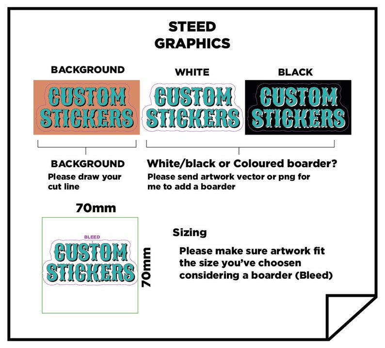 50 Custom Stickers Kiss Cut on Sheets Any Shape With Your Image Promote ...