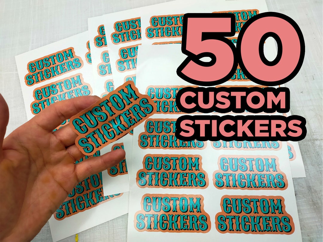 50 Custom Stickers Kiss Cut on Sheets Any Shape With Your Image Promote ...