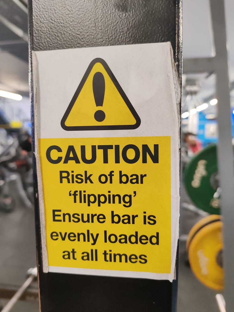 Gym Safety Stickers, Workout Decal, Fitness Equipment Warning (pack of ...