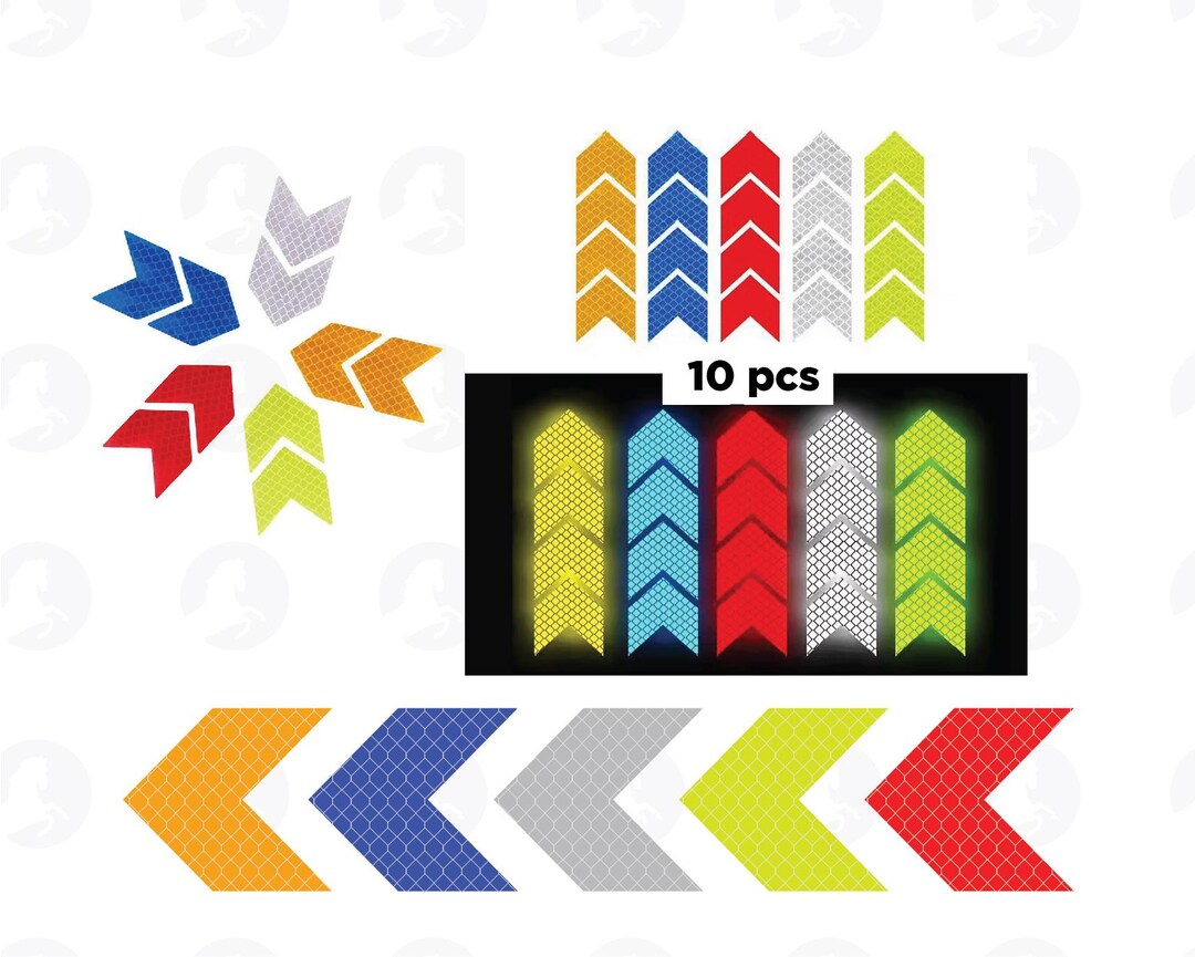 Reflective Sticker Arrows Helmet Warning Reflective Night Safety ...
