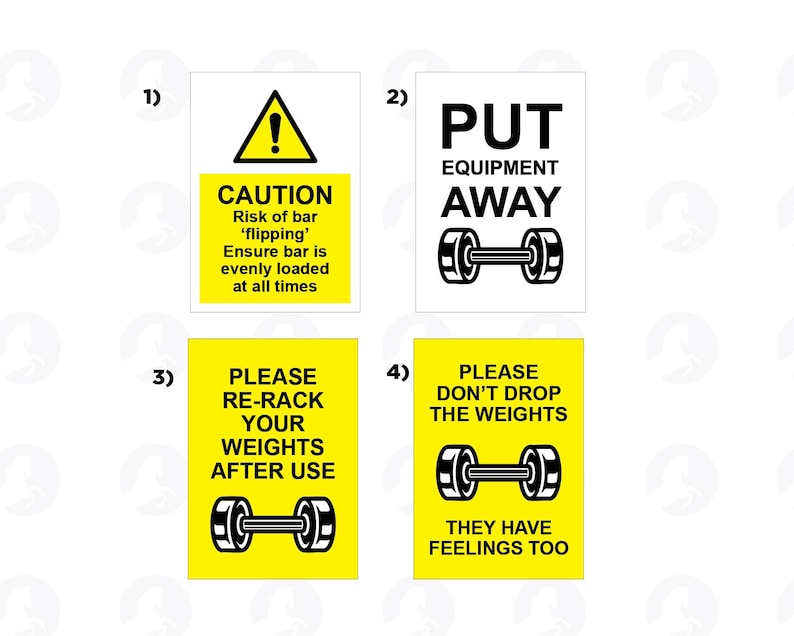 Gym Safety Sticker Workout Safety Decal Fitness Equipment Warning Label ...