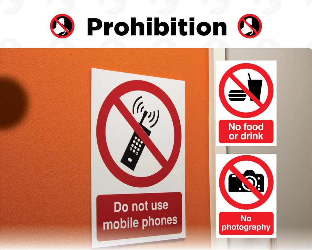 Prohibition Vinyl Sticker Pack: Health & Safety Warning Decals - Etsy