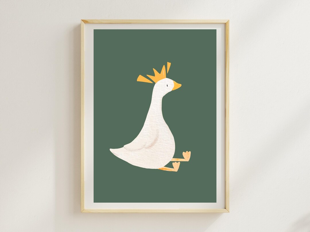 Silly Goose Wall Art, Cute Goose Poster, Goose Kids Prints, Farm Animal ...