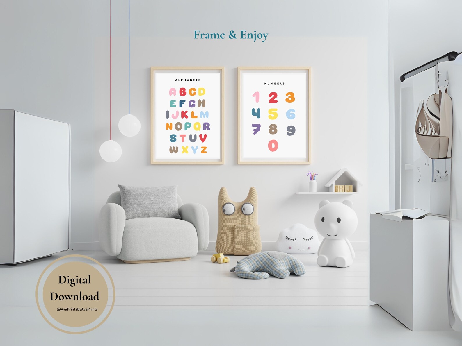 Set of Educational Posters, 6 Homeschool Prints, Toddler Playroom Decor ...