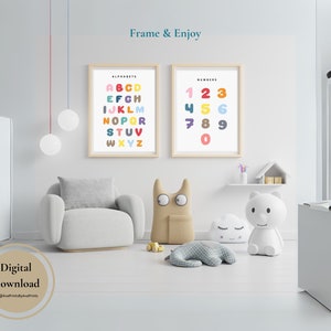 Set of Educational Posters, 6 Homeschool Prints, Toddler Playroom Decor ...