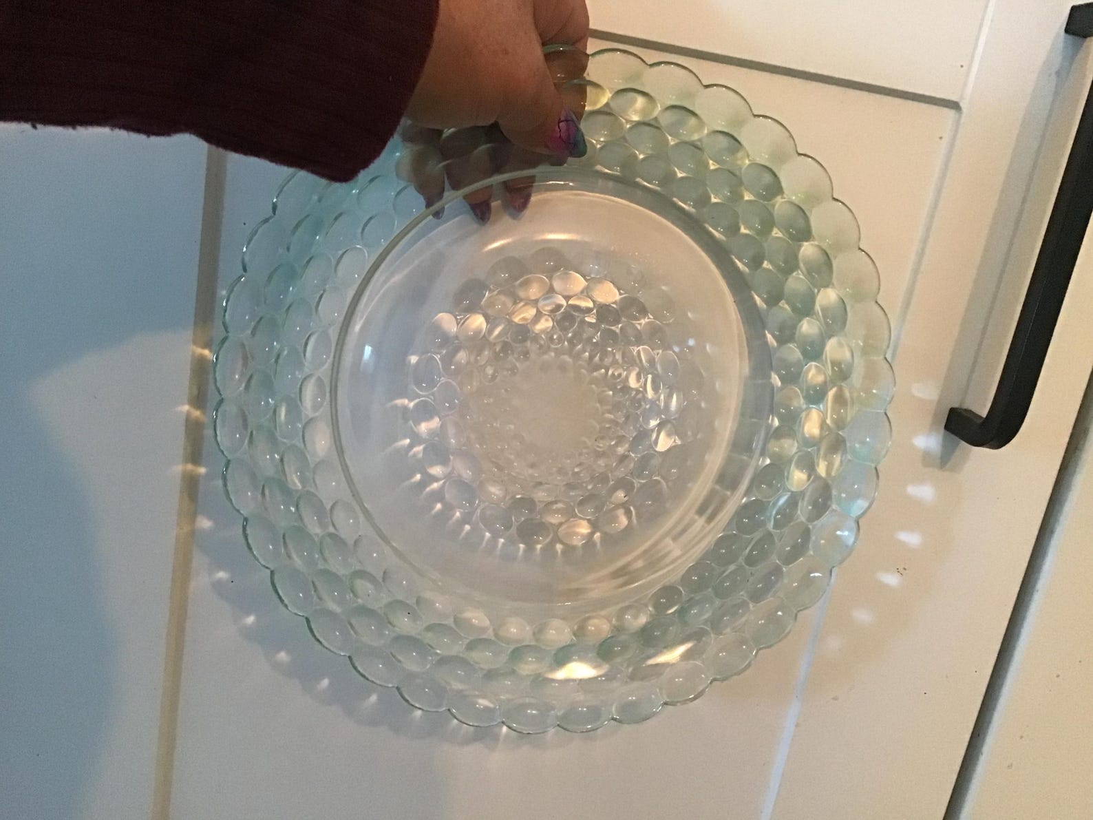 Vintage Bubble Glass Uranium Plate 10 Inch Diameter Mint Condition - Etsy