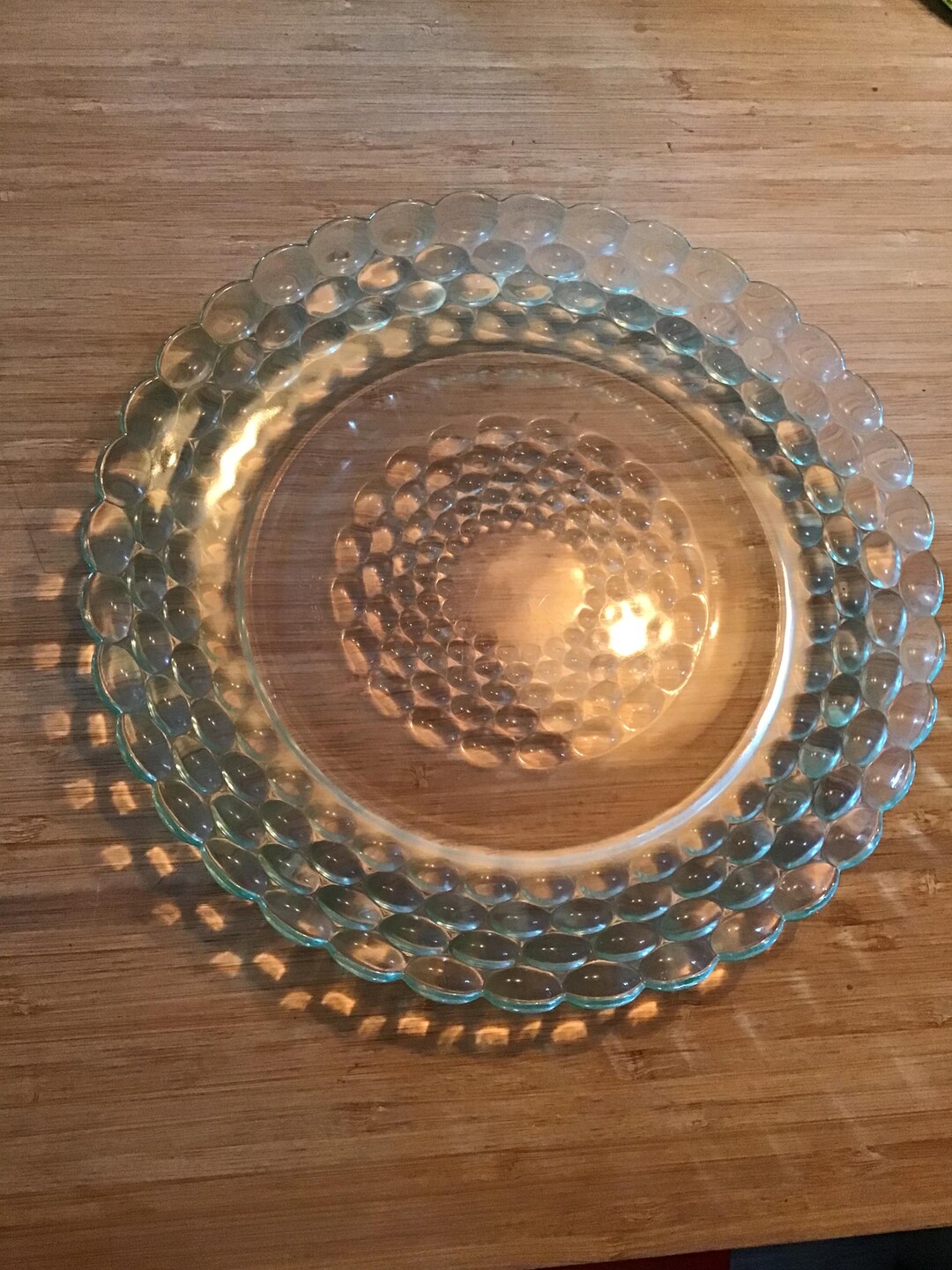 Vintage Bubble Glass Uranium Plate 10 Inch Diameter Mint Condition - Etsy