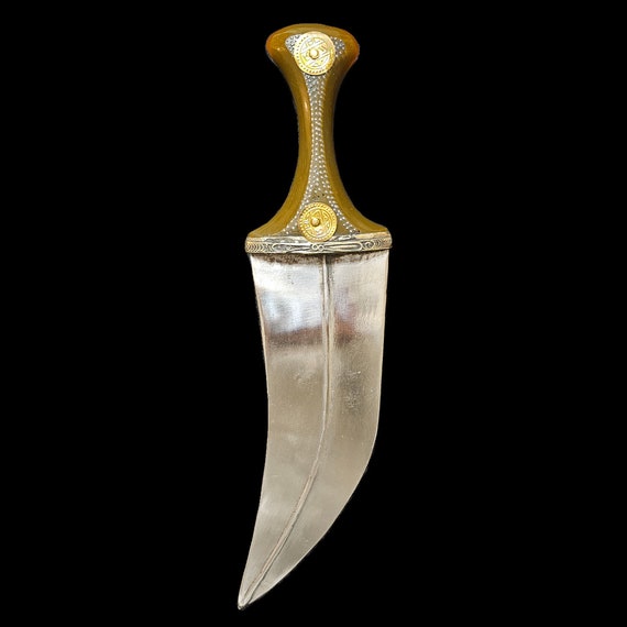 Yemeni Jambiya Dagger with Tribal Patterns & Embroide… - Gem