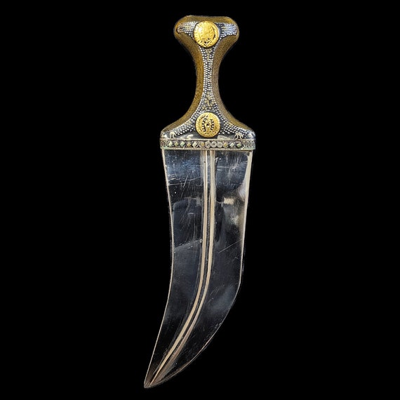 Yemeni Jambiya Dagger with Tribal Pattern & Embroider… - Gem
