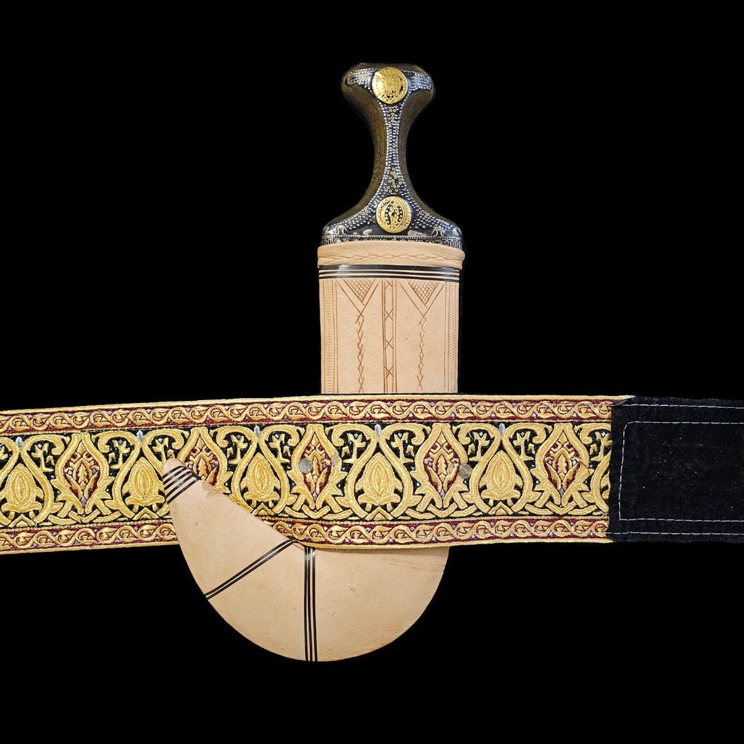 Yemeni Jambiya Dagger With Tribal Pattern & Embroidered Belt - Etsy