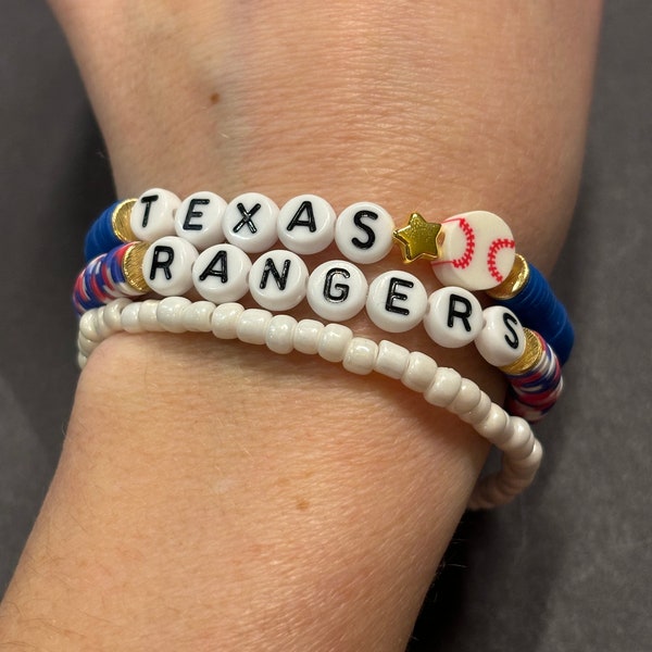 Texas Rangers Bead Bracelet - Etsy