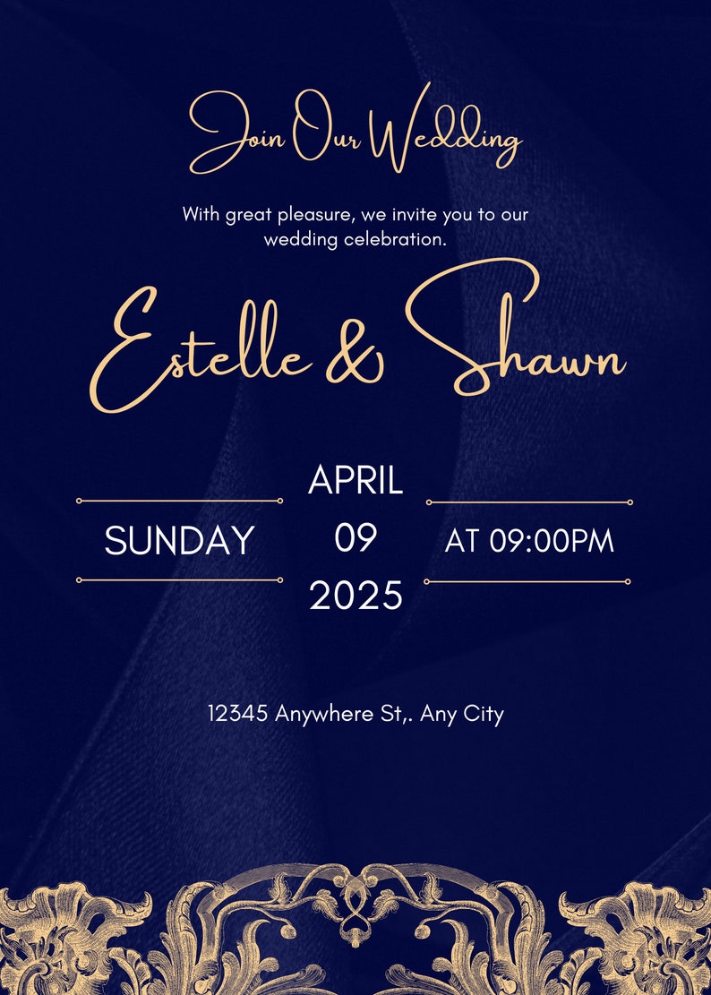 Elegant Wedding Invitation - Etsy