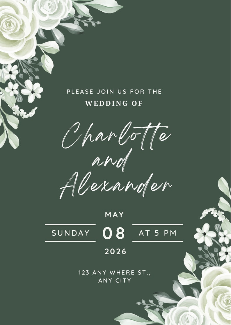 Elegant Wedding Invitations - Etsy