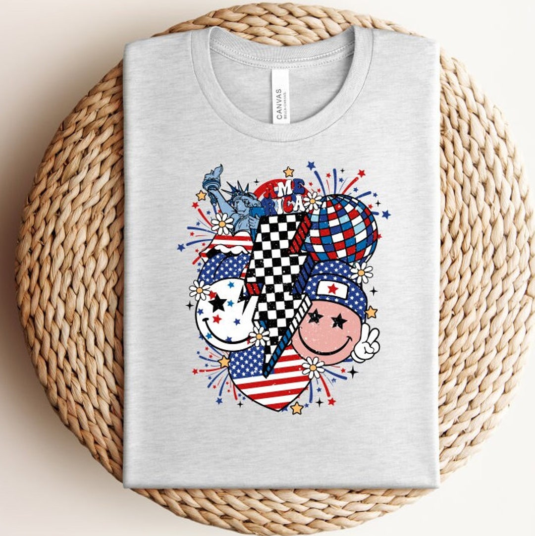 Distressed Retro Red White and Blue HTV, 4th of July Htv, Summer Htv ...