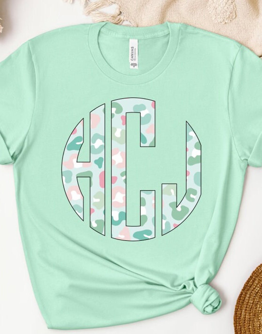 Pastel Easter Leopard Monogram, Vinyl Monogram, Leopard Monogram HTV ...
