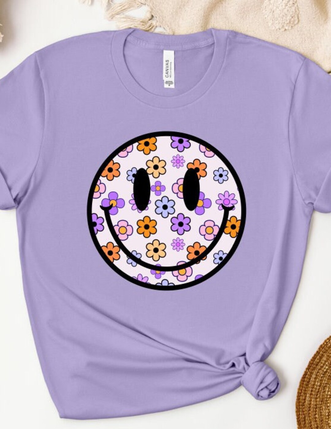 Groovy Daisies Smiley Face Htv, Daisy Retro Smiley HTV, Summer HTV, Htv ...