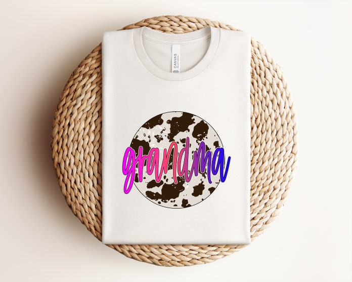 Grandma With Cow Print Htv, Grandma HTV, Htv Transfer, DIY Transfers ...
