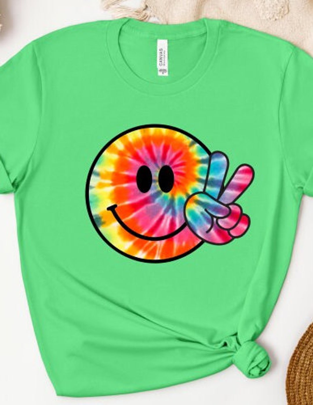 Tye Dye Smiley Face Htv, Summer HTV Htv , Htv Transfer, DIY Transfers ...