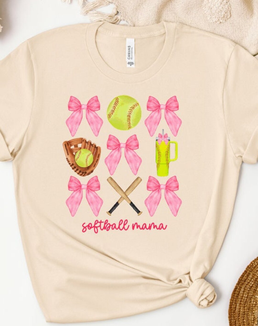 Softball Coquette Bow HTV, Softball Mama Htv, Softball Htv , Sports HTV ...
