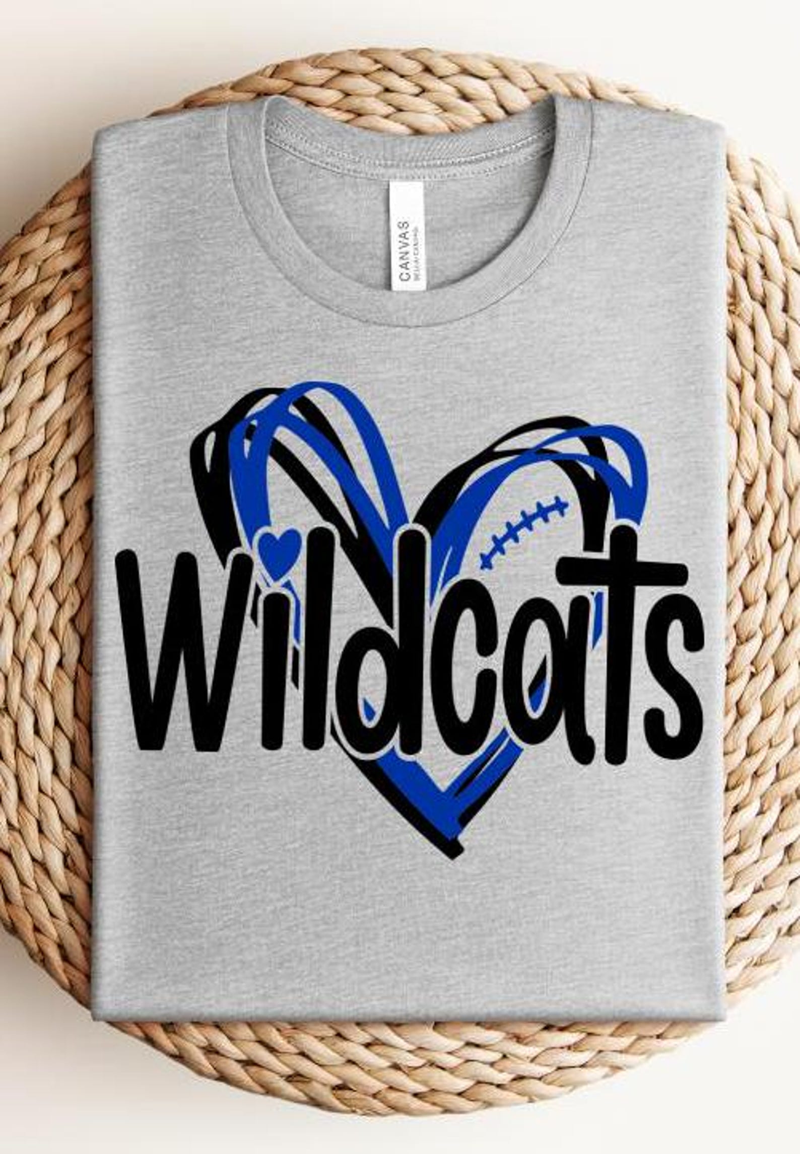 Wildcats Hearts With Football HTV, Mascot Htv, Teacher HTV, Student Htv ...