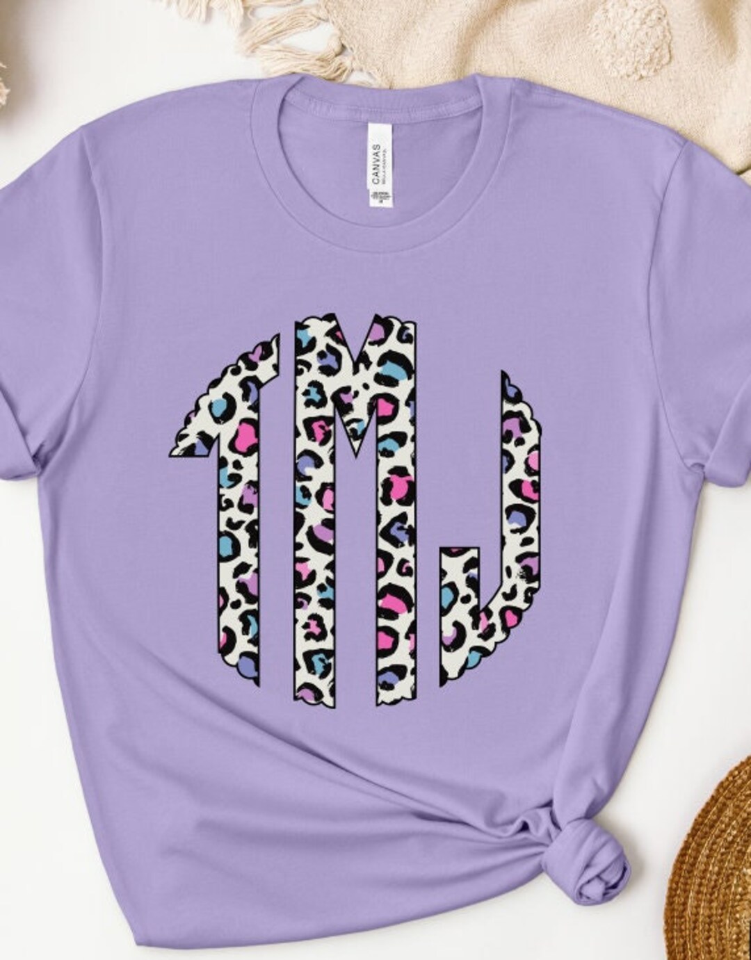 Leopard Pastel Monogram, Vinyl Monogram, Spring Scalloped Monogram HTV ...