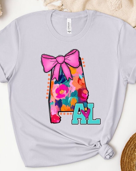 Watercolor Floral Alabama HTV, State of Alabama Htv, State Htv Vinyl ...