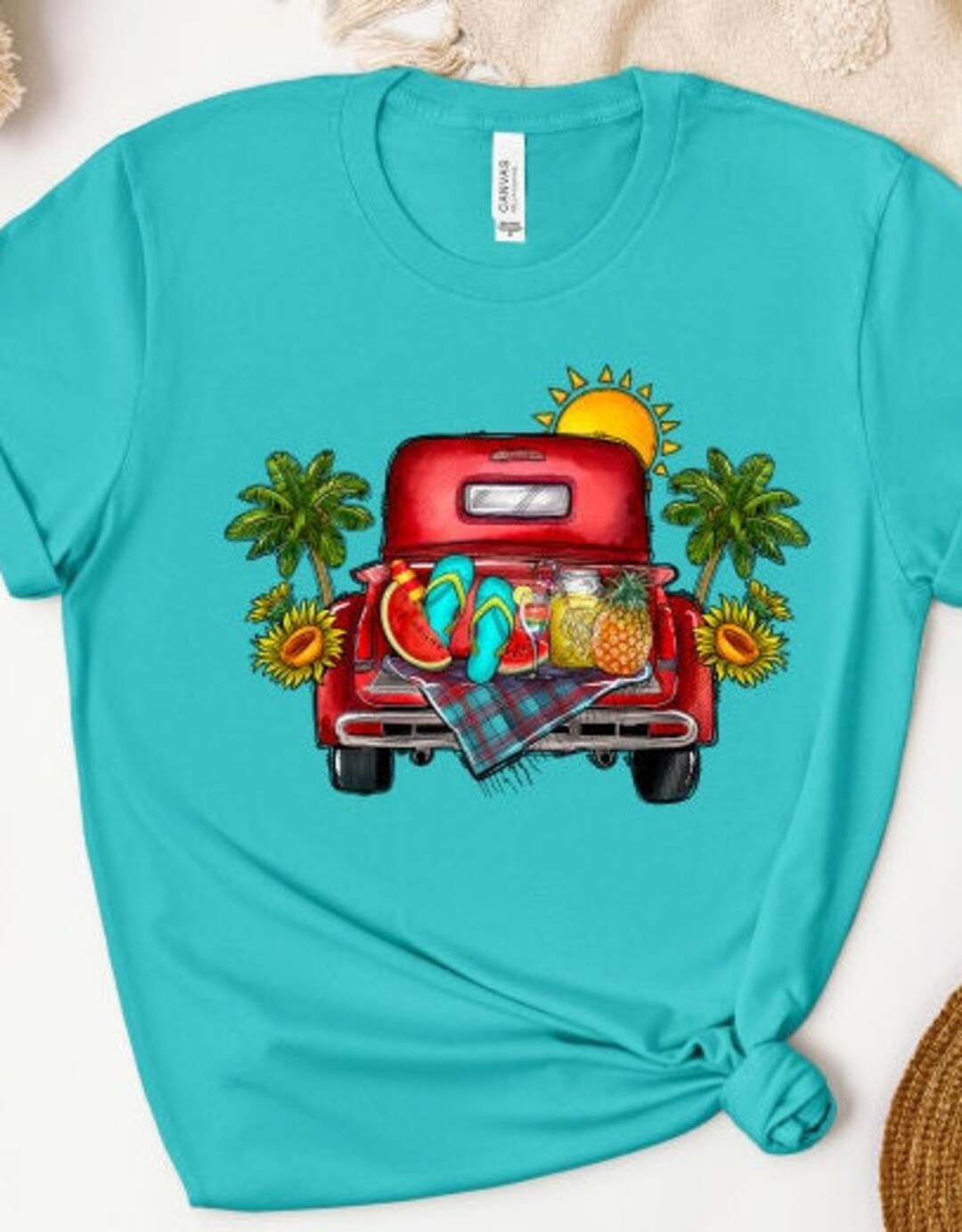 Vintage Summer Truck Htv, Summer HTV Htv , Htv Transfer, DIY Transfers ...