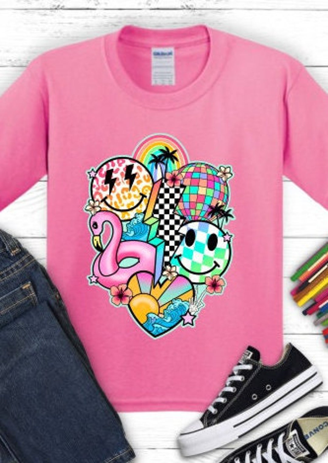 Retro Beachy Smiley Faces HTV, Smiley Faces HTV, Ocean Htv, Htv Vinyl ...