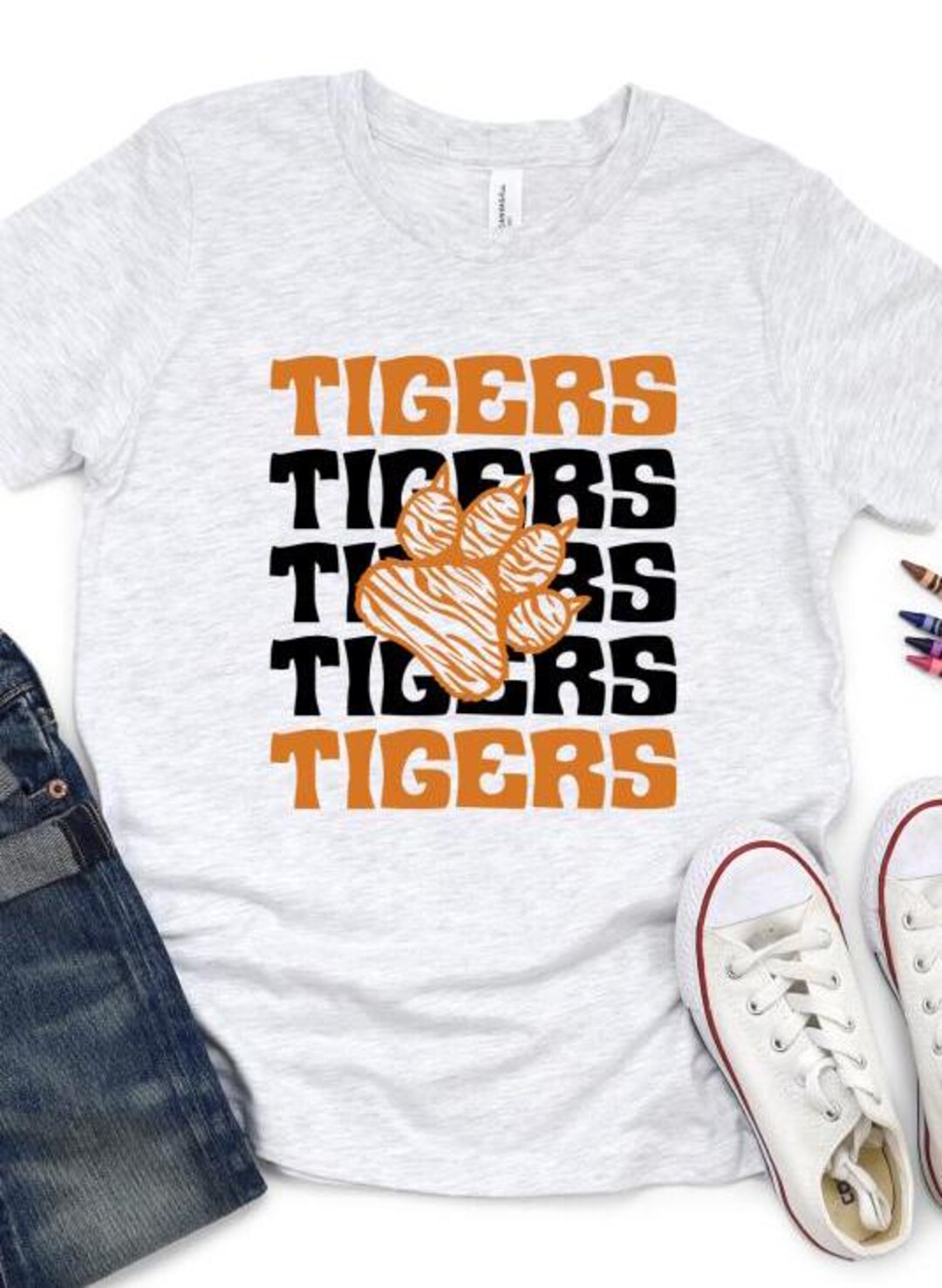 School Sport Orange and Black Tigers HTV, Spirit Shirt HTV, Student Htv ...