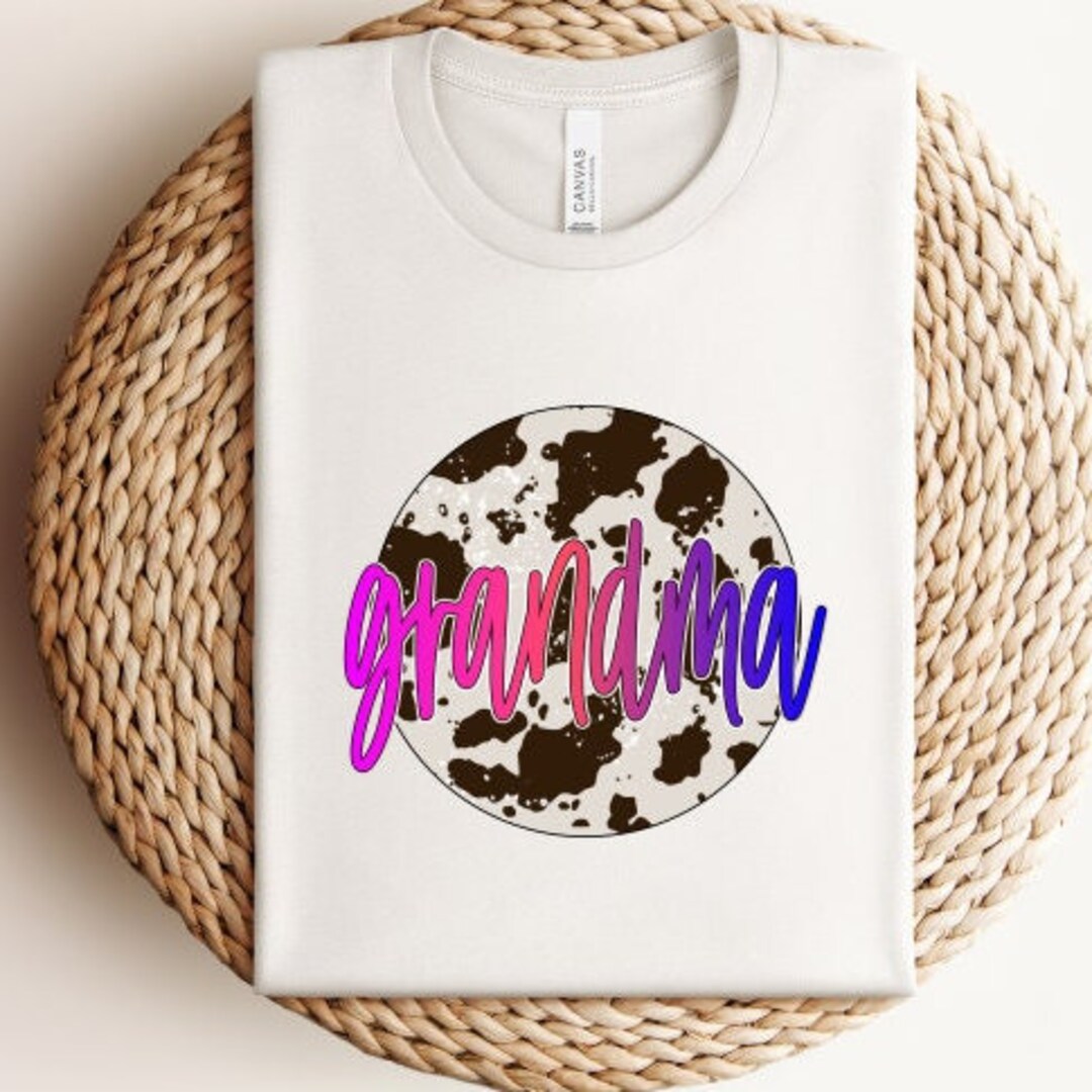 Grandma With Cow Print Htv, Grandma HTV, Htv Transfer, DIY Transfers ...